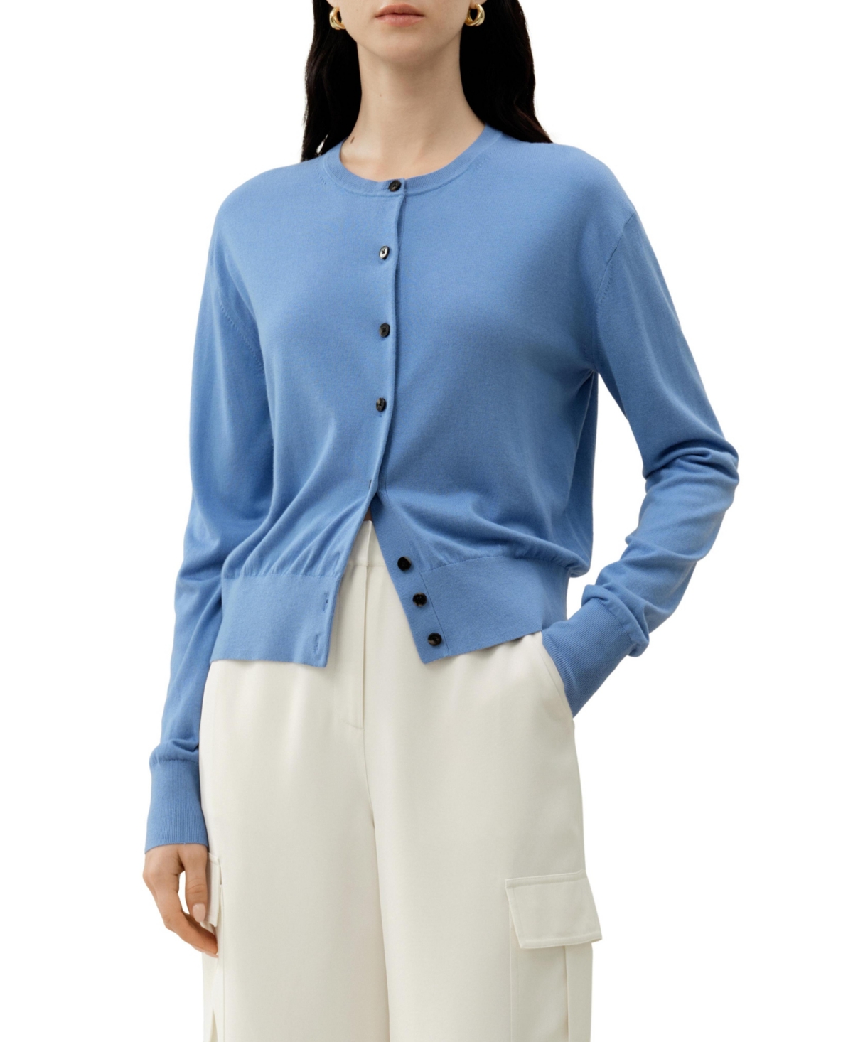 Click here for Lilysilk Womens Round-Neck Silk Cashmere Cardigan... prices