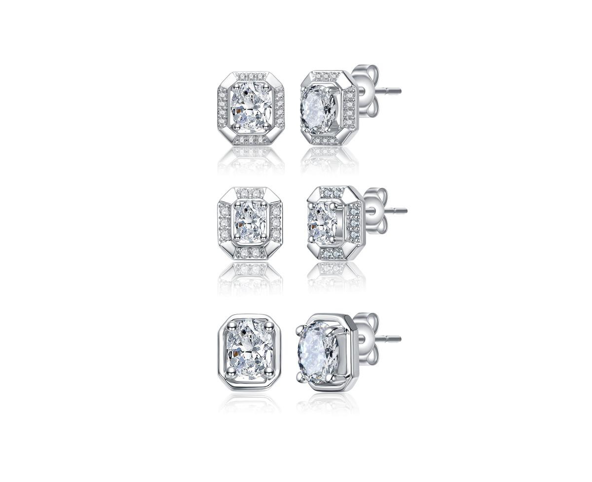 Click here for Genevive Timeless White Gold Plated Cz Octagonal 3... prices