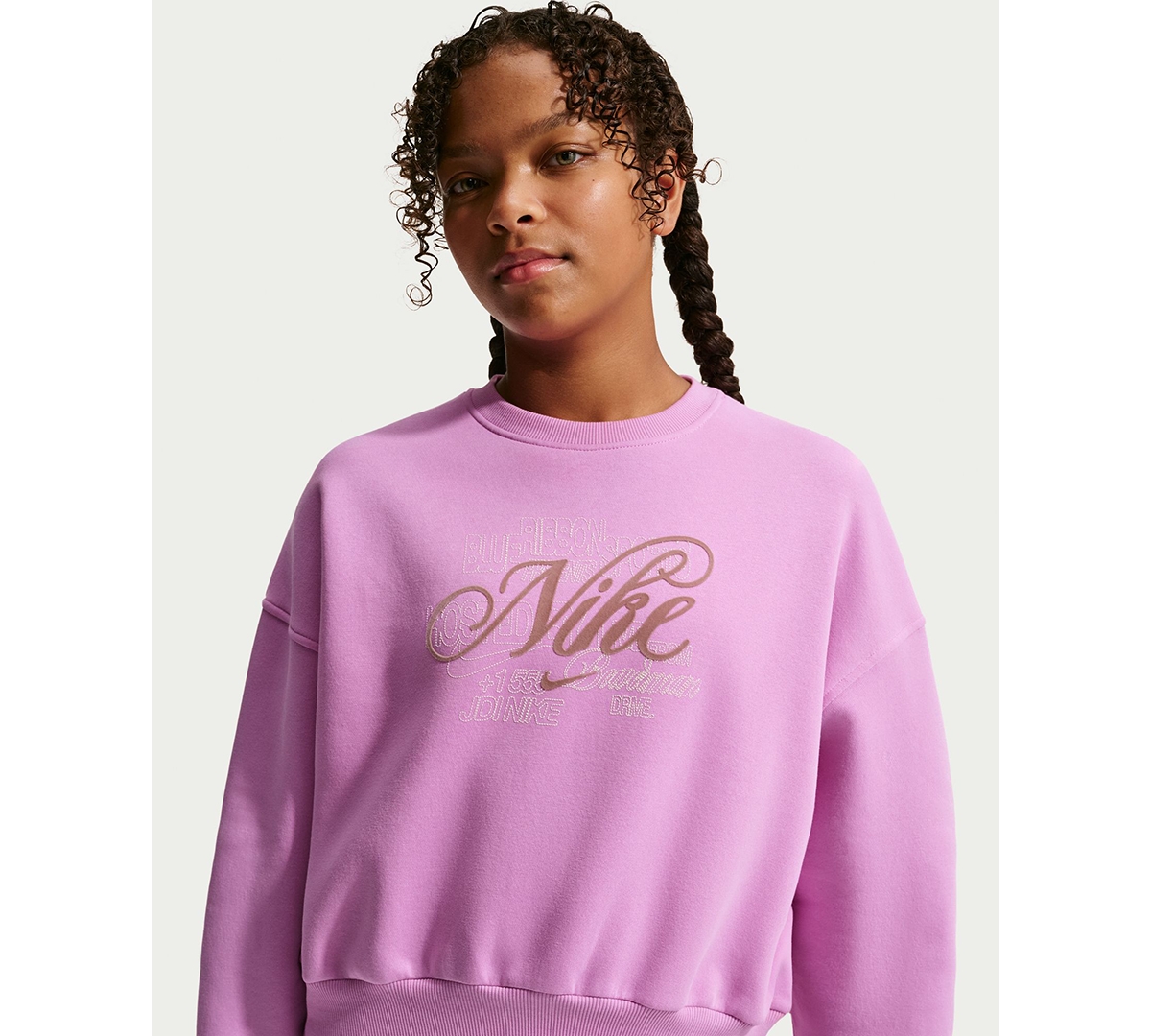 Click here for Nike Girls Sportswear Club Boxy Crewneck Sweatshir... prices