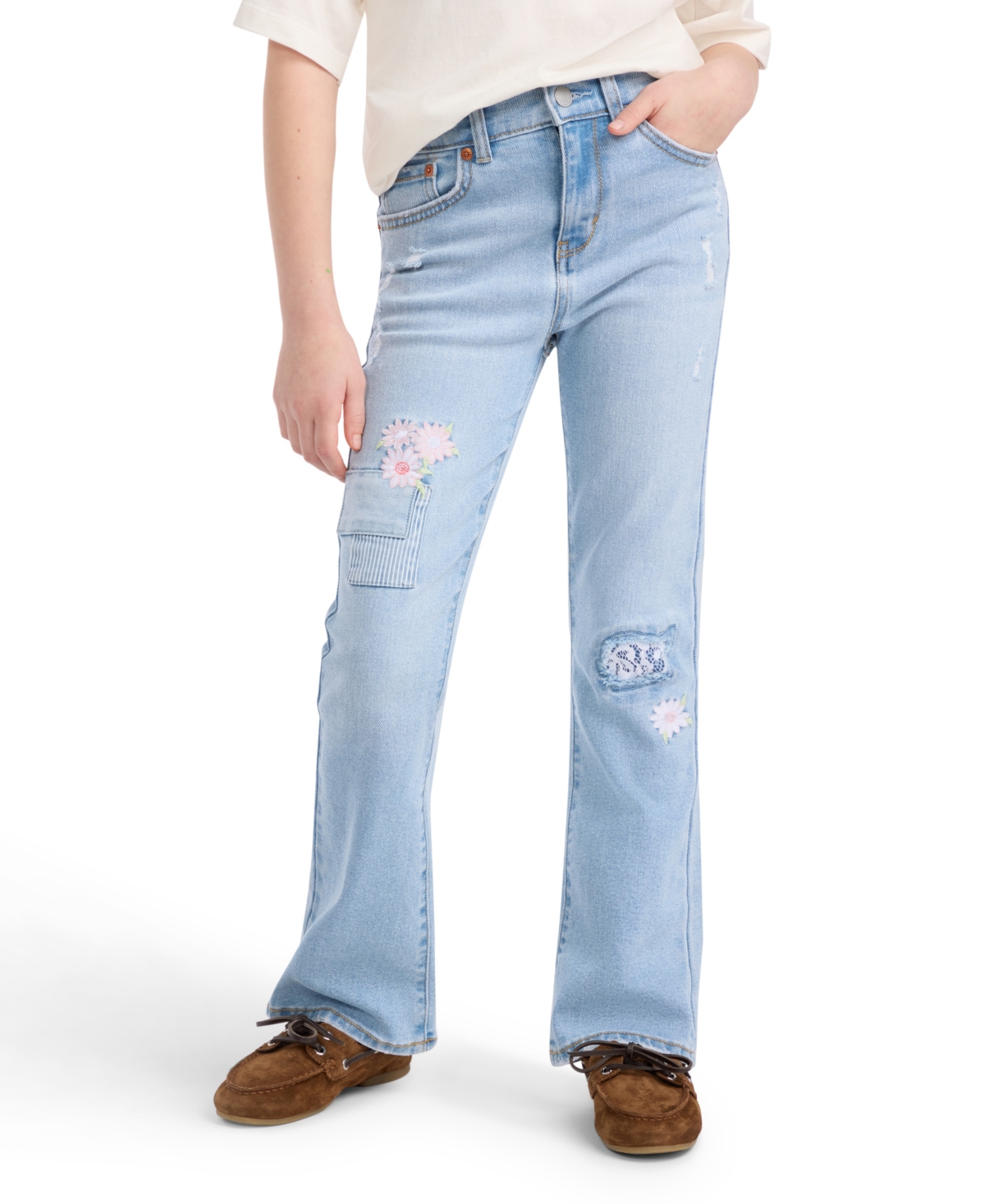 Click here for Levis Girls 7-16 Stitch Detail Flare Jeans - Marin... prices