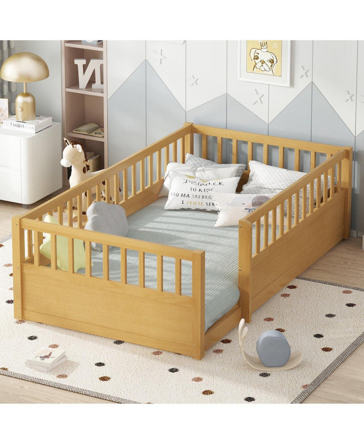 Click here for Streamdale Furniture Twin Floor Bed Frame with Fen... prices