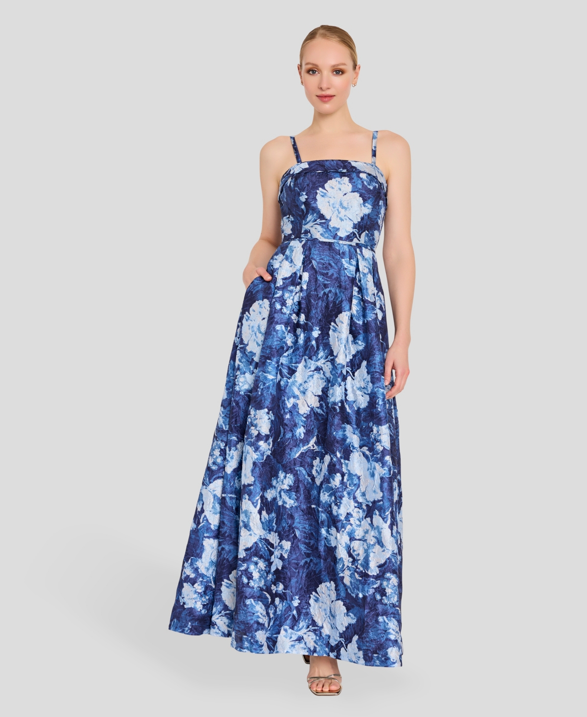 Click here for Tahari Asl Womens Square Neck Floral Printed Ball... prices