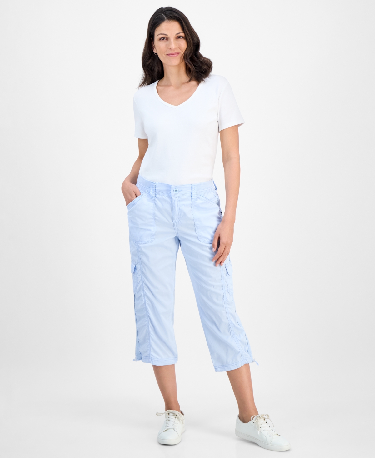 Click here for Style & Co Womens Mid-Rise Cargo Capri Pants  Excl... prices