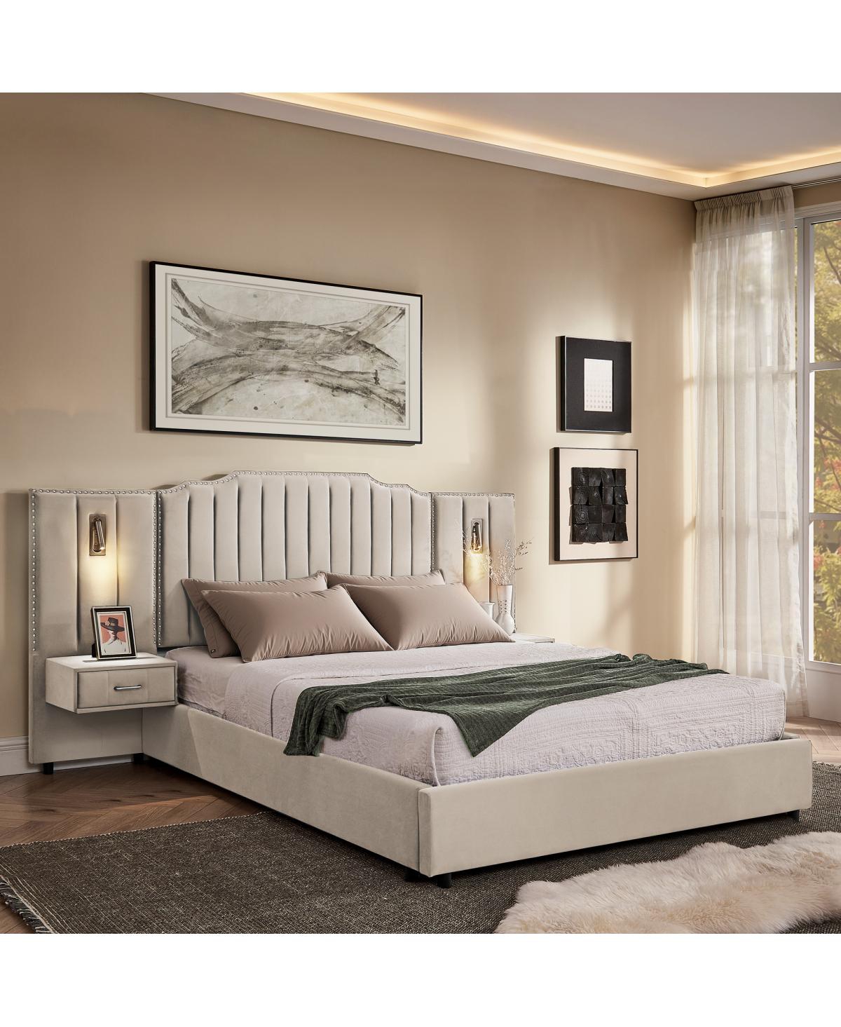 Click here for Streamdale Furniture Queen Size Velvet Upholstered... prices