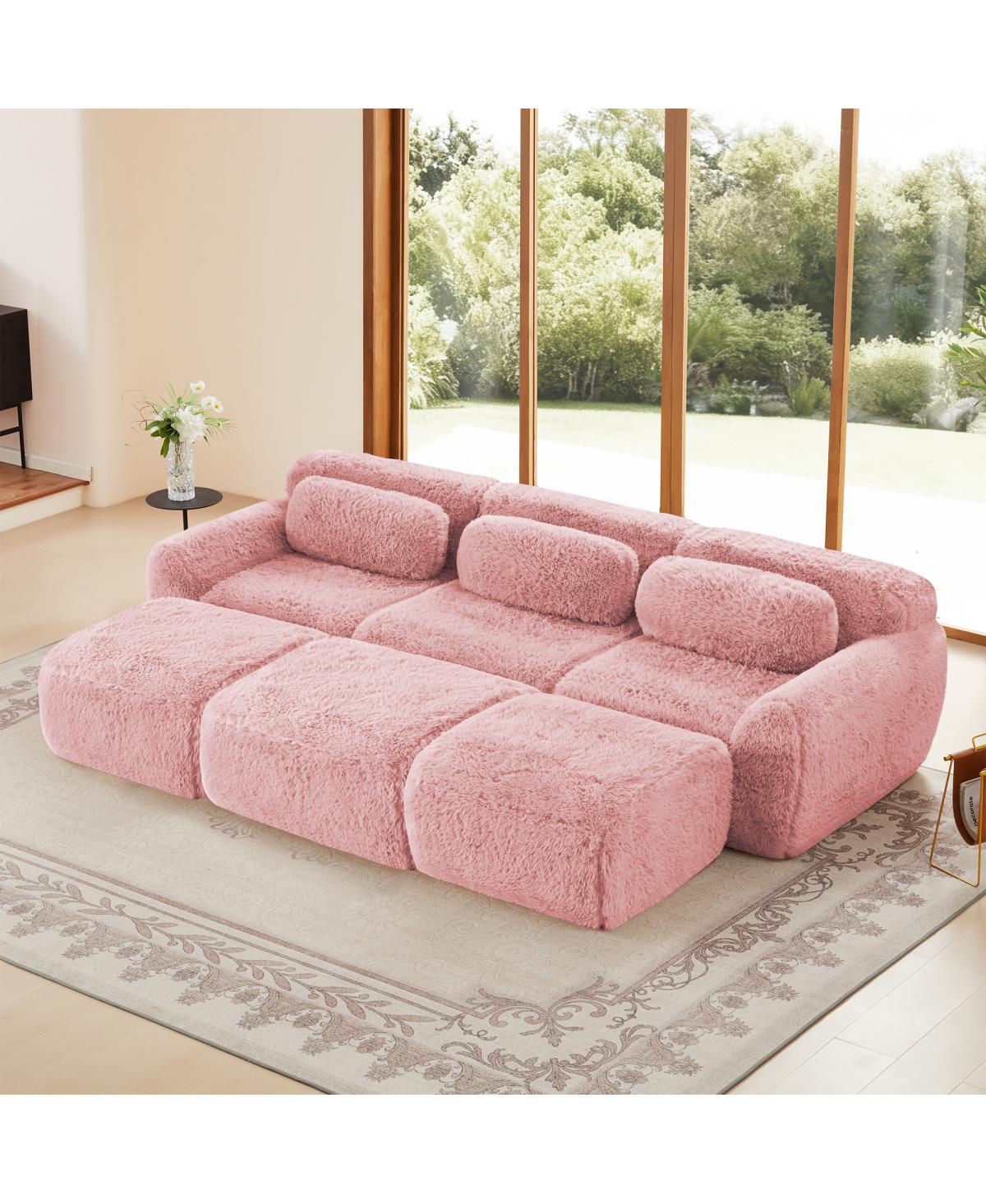 Click here for Streamdale Furniture 3-Seater Plush Fabric Sofa wi... prices
