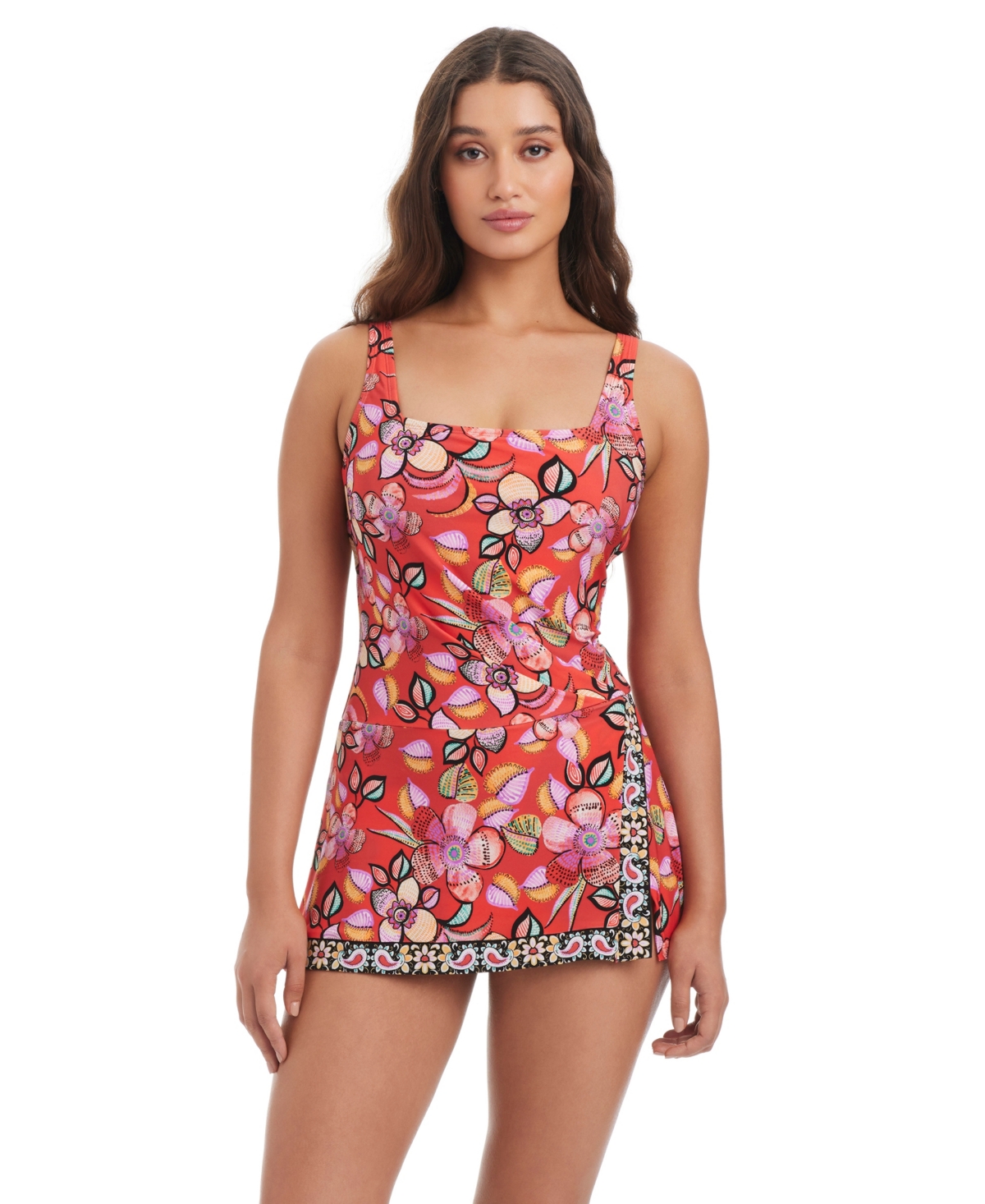 Click here for Beyond Control Womens Color-Block Square Neck Swim... prices