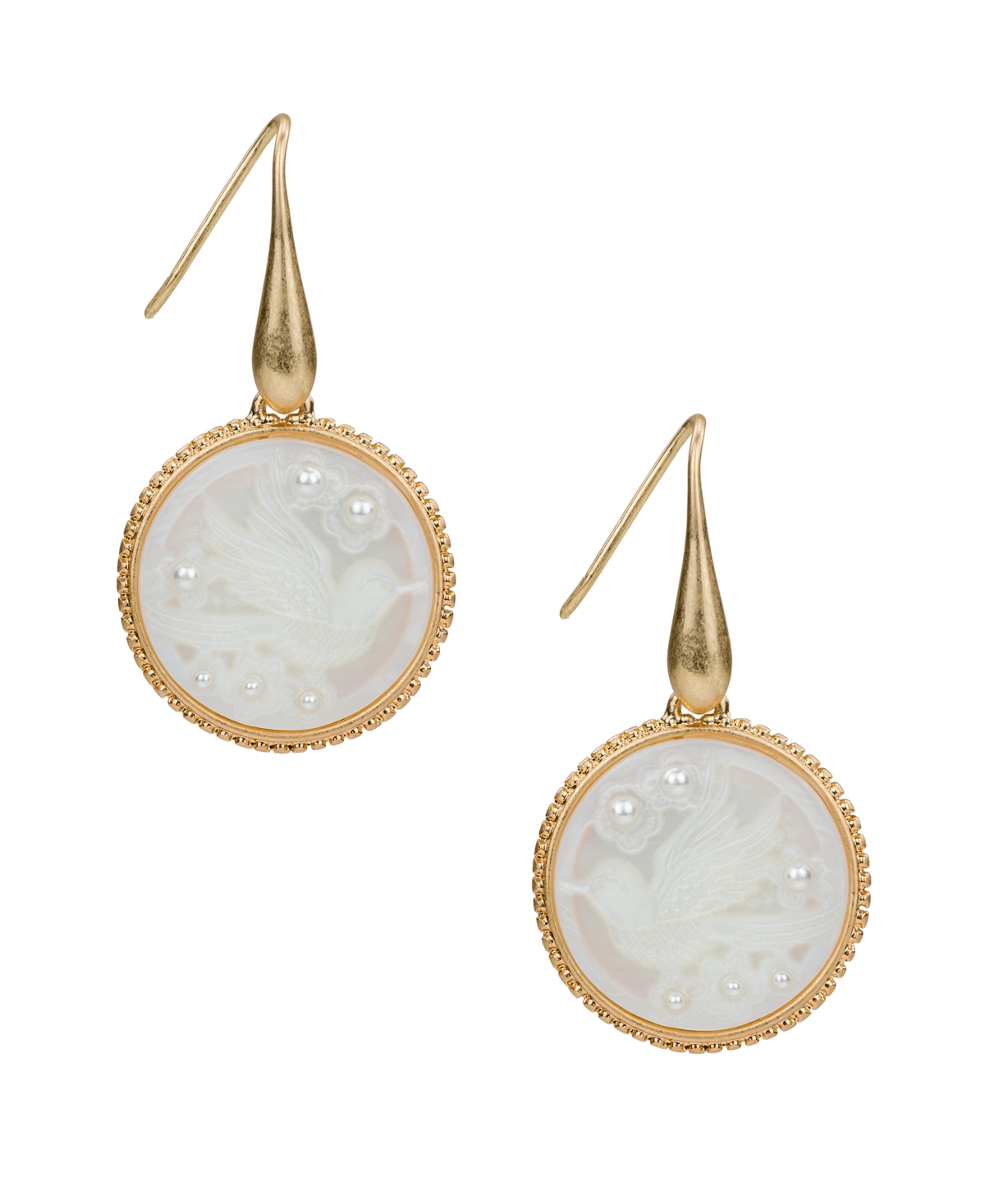 Click here for Patricia Nash Gold-Tone Carved Bird Drop Earrings... prices