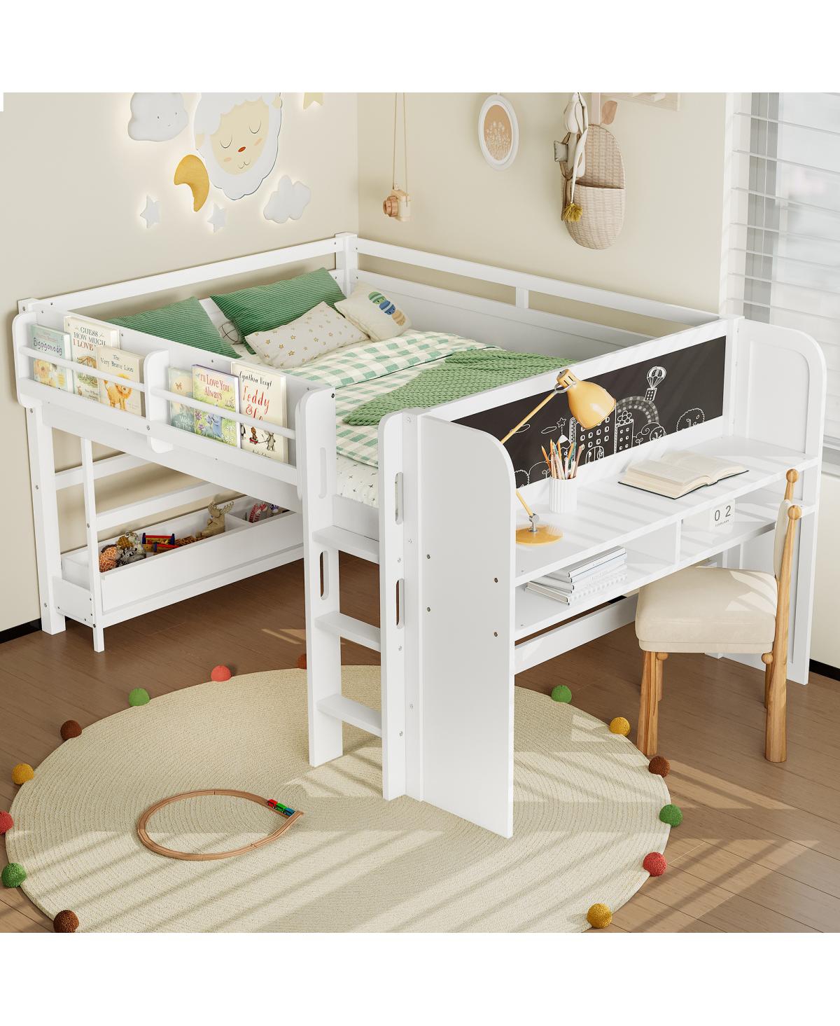 Click here for Streamdale Furniture Full Loft Bed with Multi-stor... prices