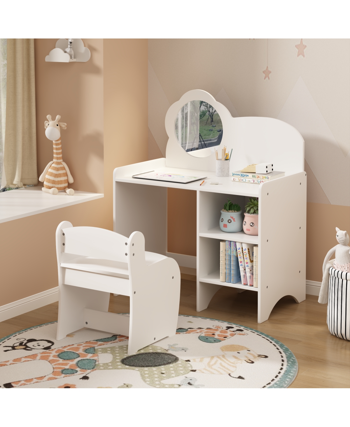 Click here for Streamdale Furniture Kids Vanity Table with Mirror... prices