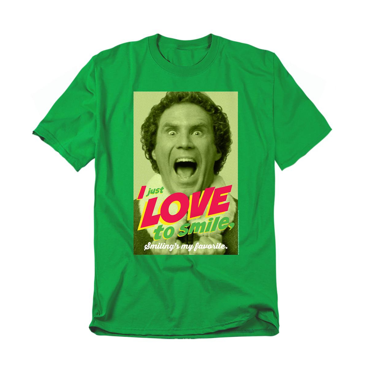 Click here for Elf Mens I Just Love to Smile T Shirt - Kelly gree... prices