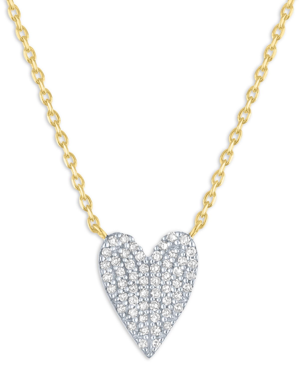 Click here for Macys Pave Heart Diamond Pendant Necklace (1/6 ct.... prices