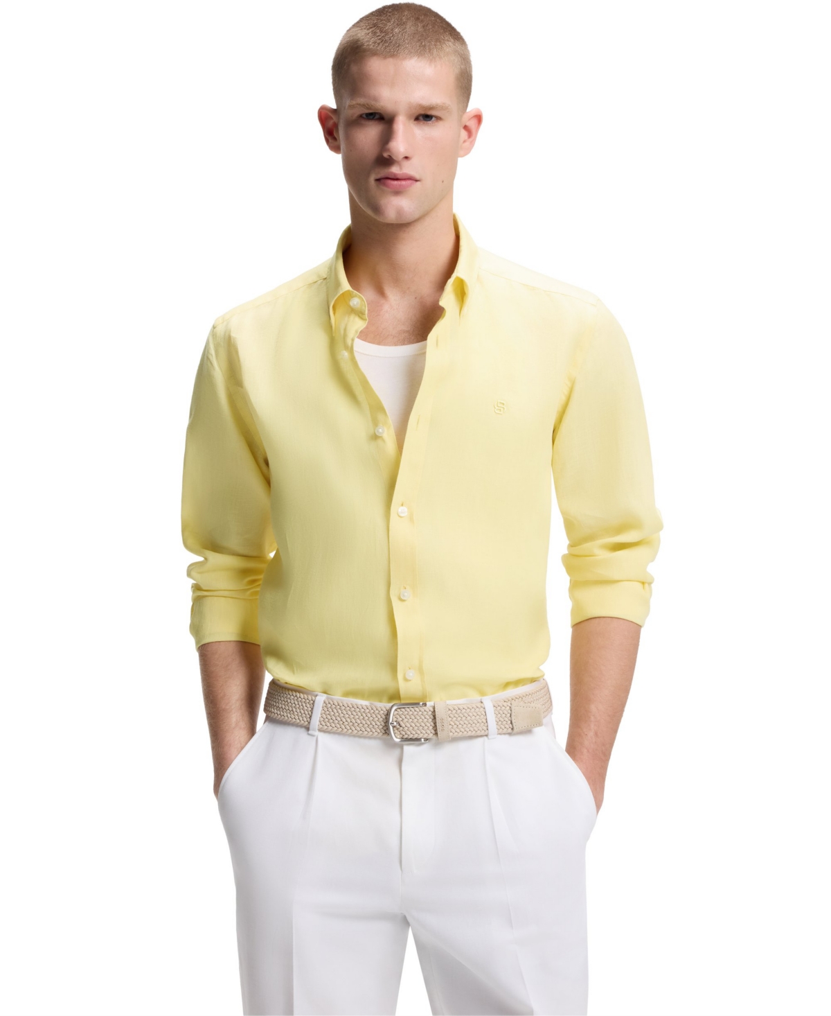 Click here for Boss by Hugo Boss Mens Regular-Fit Button-Down Lin... prices