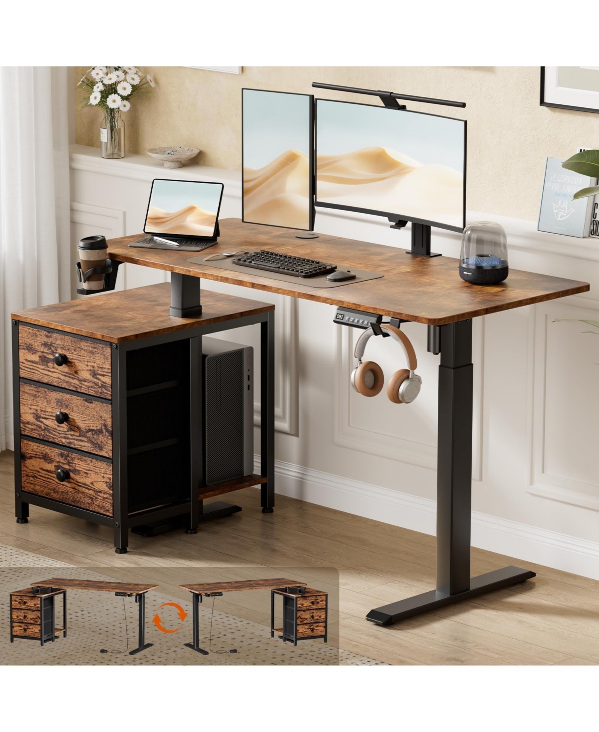 Click here for Homlux 47x24" Sit-Stand Desk Height Adjustabl... prices