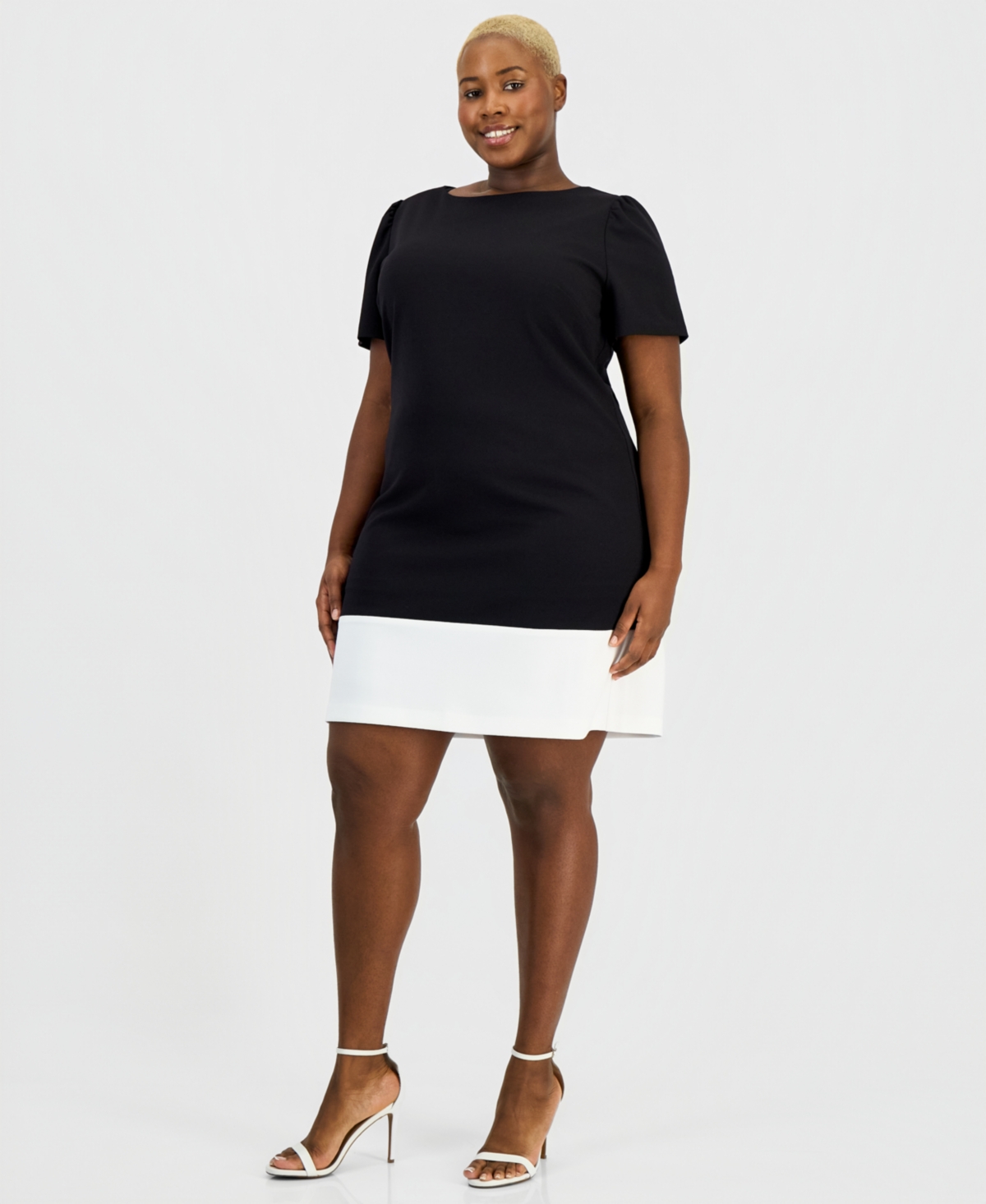 Click here for Kasper Plus Size Colorblock Short-Sleeve Shift Dre... prices