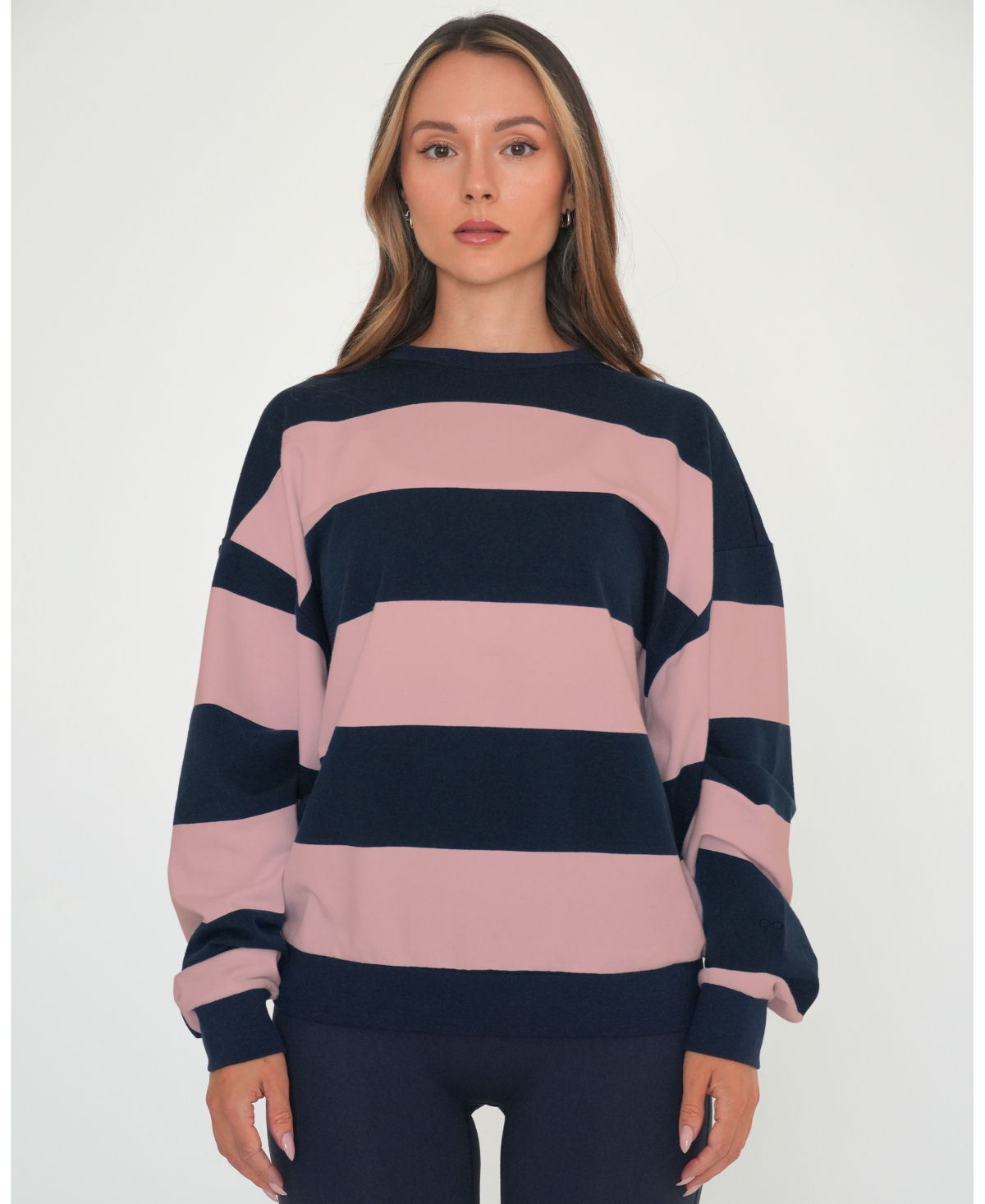 Click here for Rebody Active Womens Rugby Stripe Relaxed Sweatshi... prices
