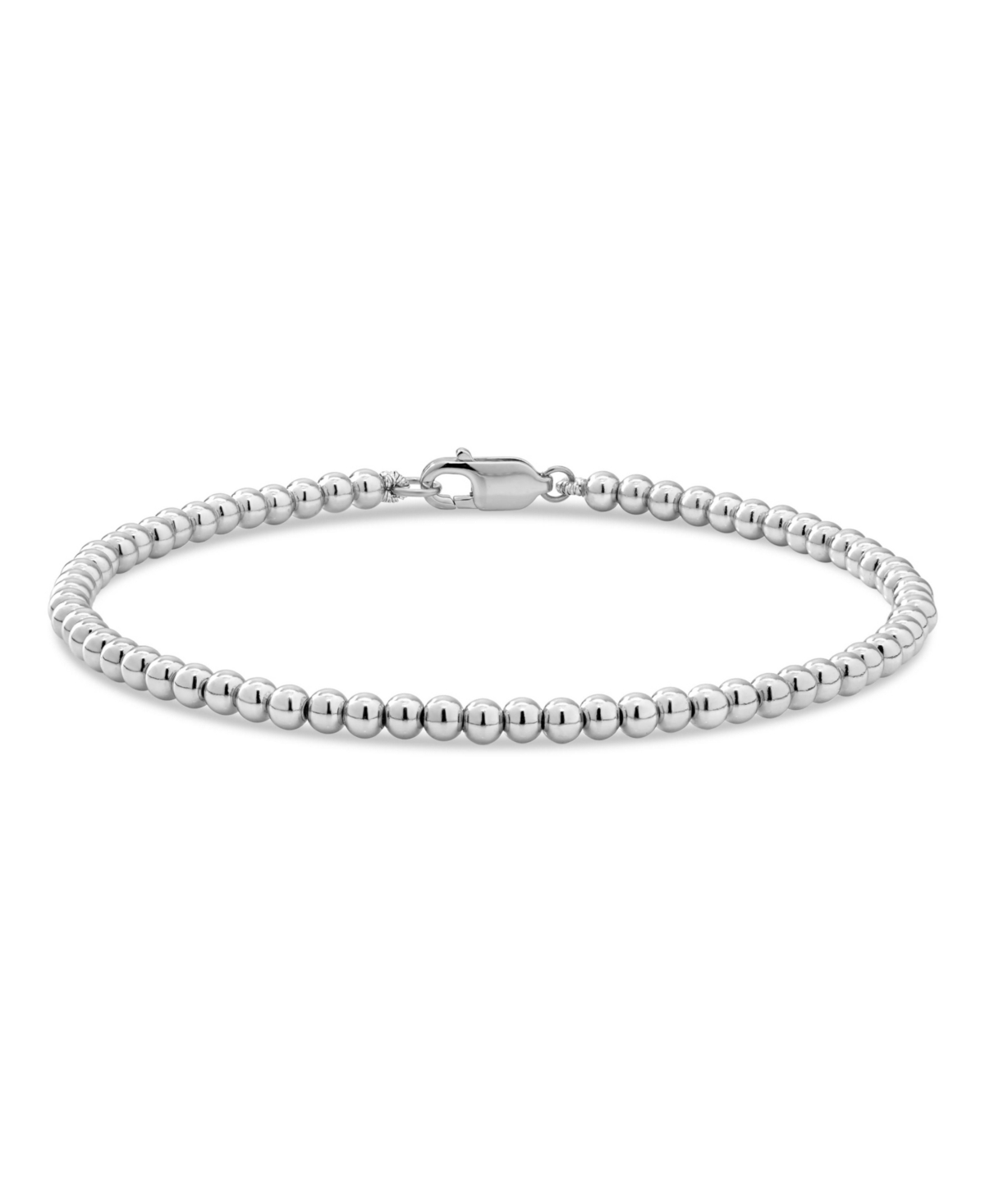 Click here for Devata 3mm Beaded Ball Chain Bracelet in Rhodium P... prices