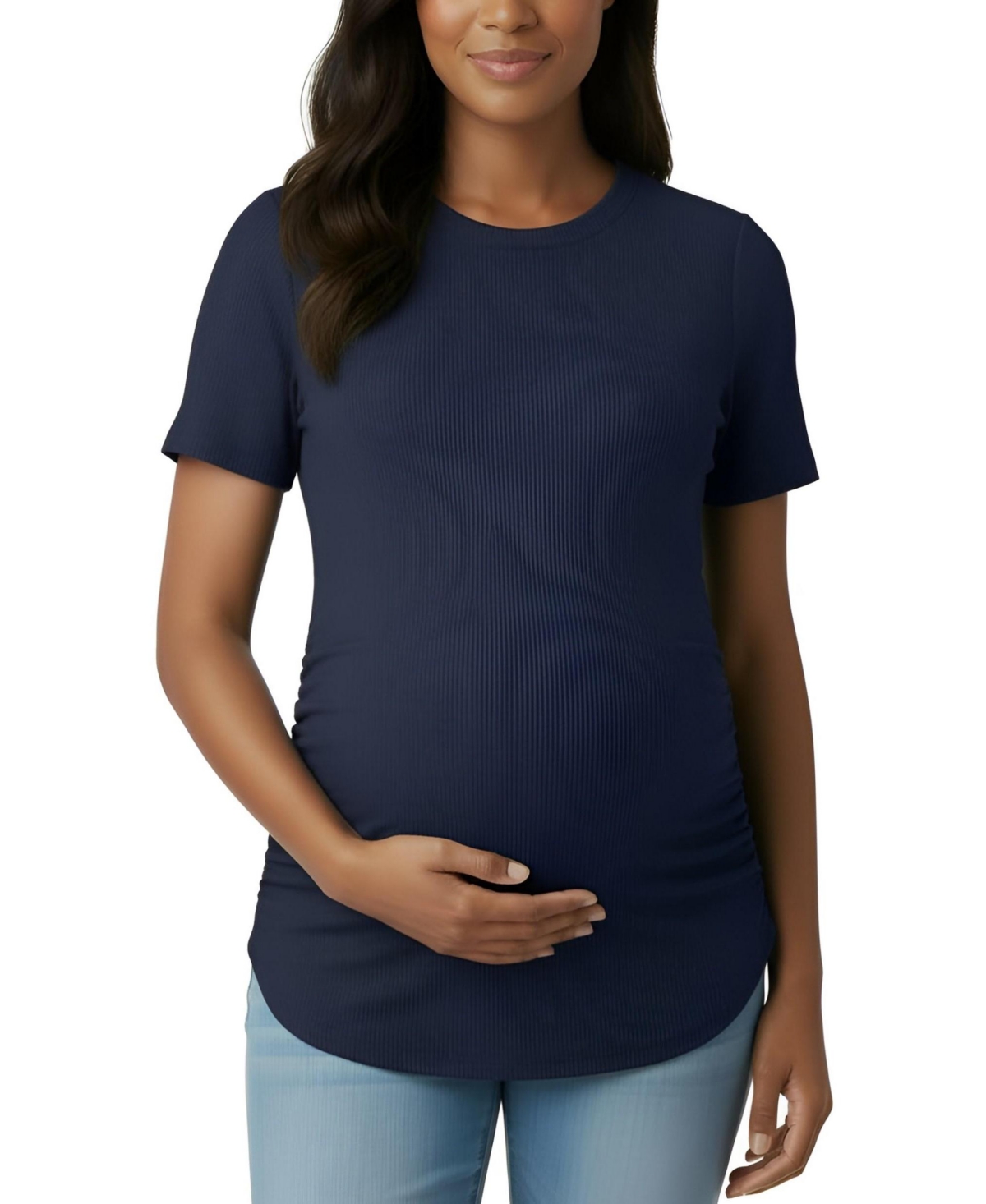 Click here for Womens Womens Crew Neck Side-Ruched Maternity Shor... prices