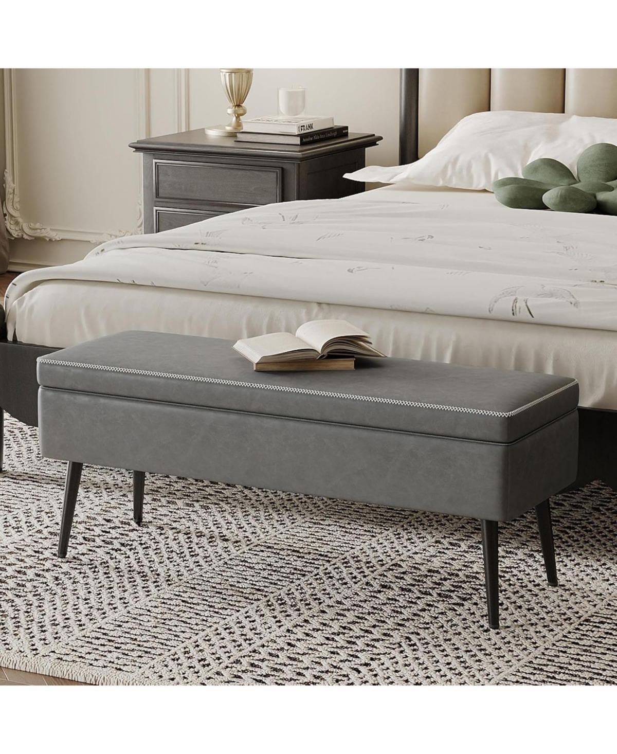 Click here for gaomon Pu Leather Upholstered Storage Ottoman Benc... prices