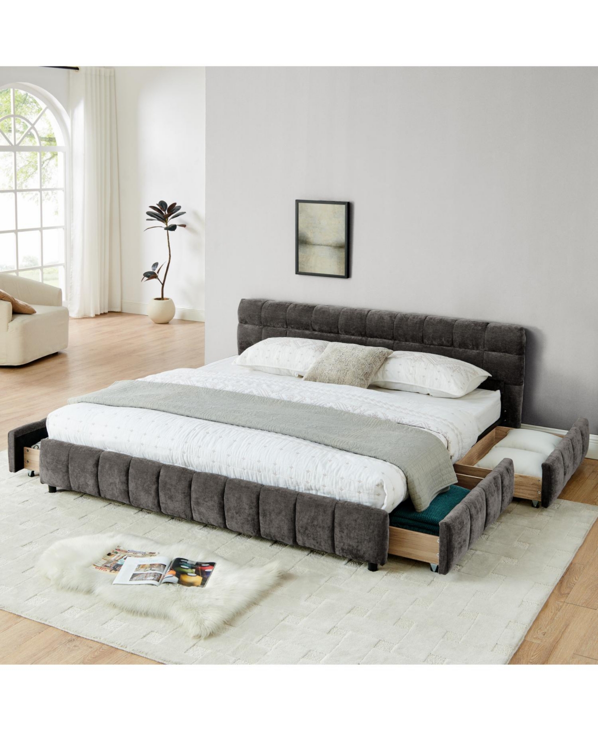 Click here for Streamdale Furniture King Size Upholstered Bed Fra... prices