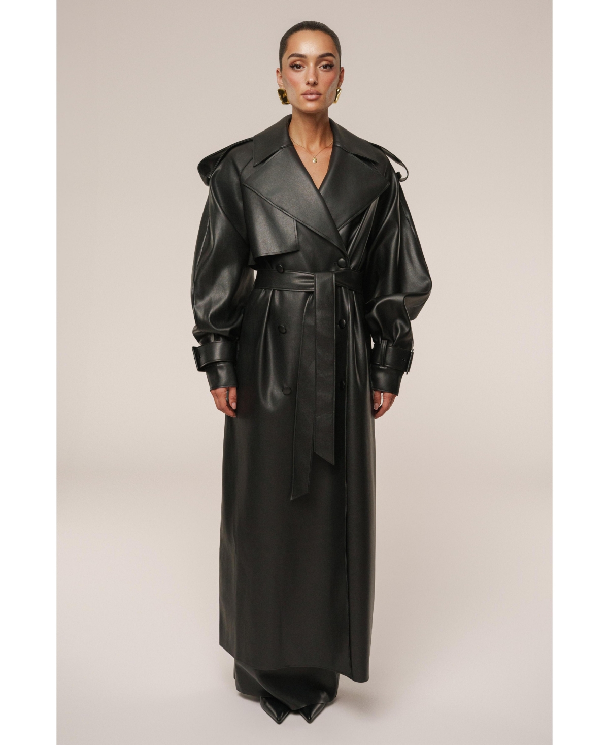 Click here for Jluxlabel Womens The Icon Pu Leather Coat - Black prices