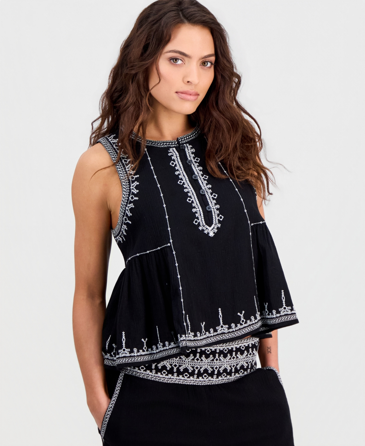 Click here for And Now This Petite Embroidered-Trim Tank Top  Mac... prices