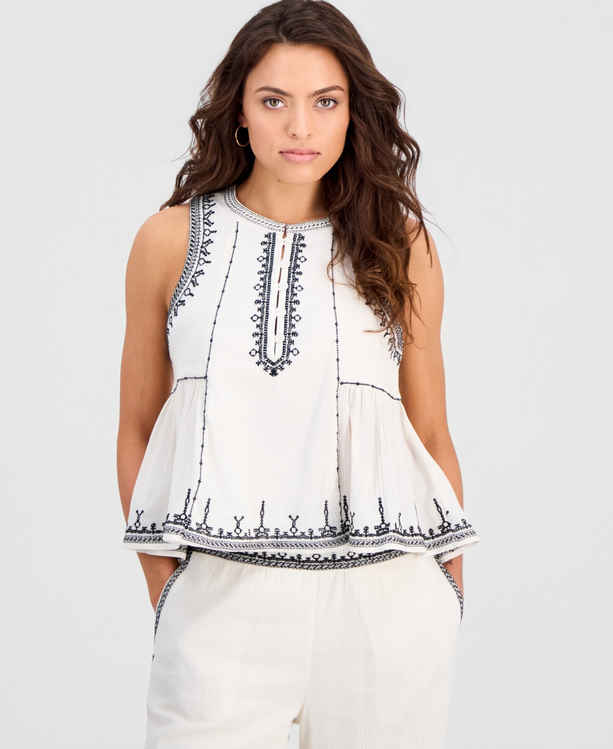 Click here for And Now This Petite Embroidered-Trim Tank Top  Mac... prices