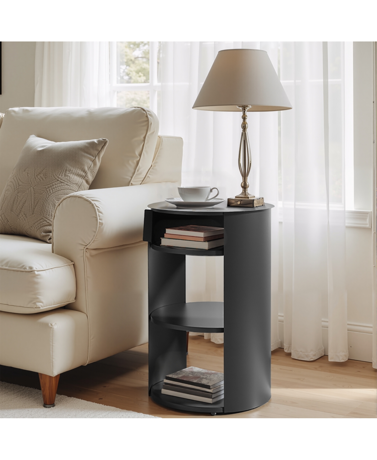 Click here for Streamdale Furniture Indoor 3-Tier Metal Round Sid... prices