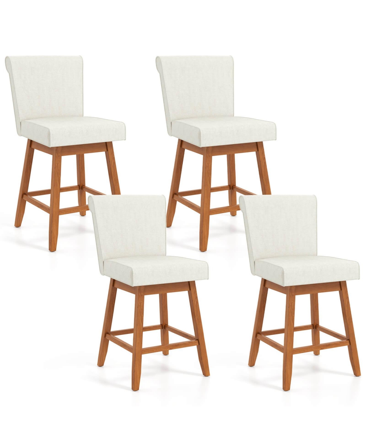 Click here for Costway 27 Swivel Bar Stools with Rubber Wood Legs... prices