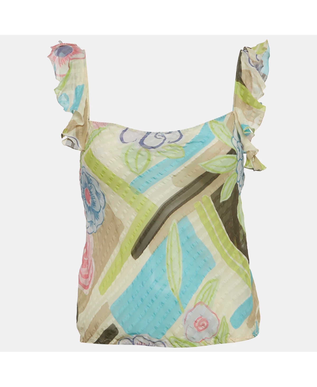 Click here for Pre-Owned Moschino Womens Multicolor Printed Silk... prices