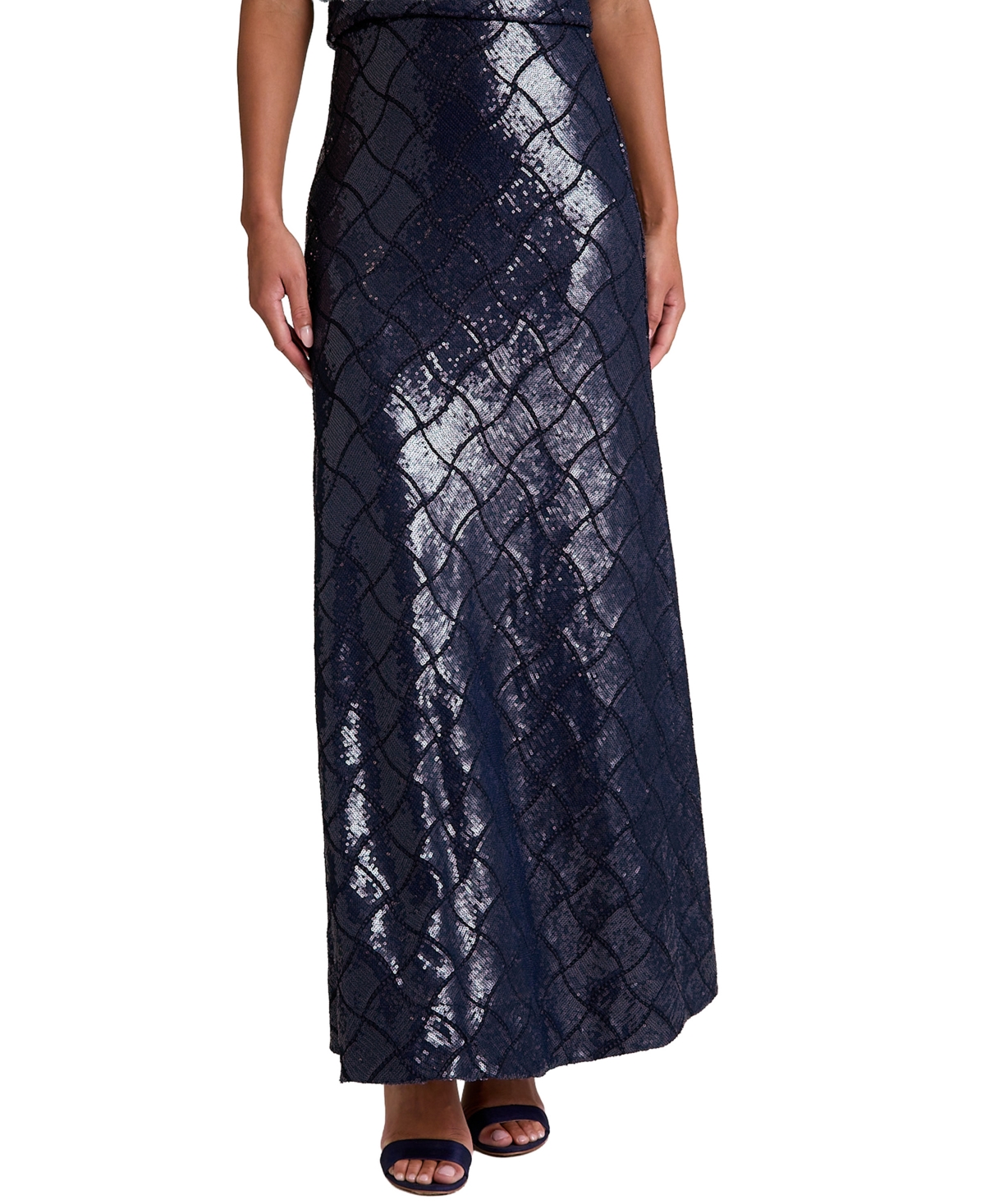 Click here for Muse Womens Sequin A-Line Maxi Skirt - Navy prices