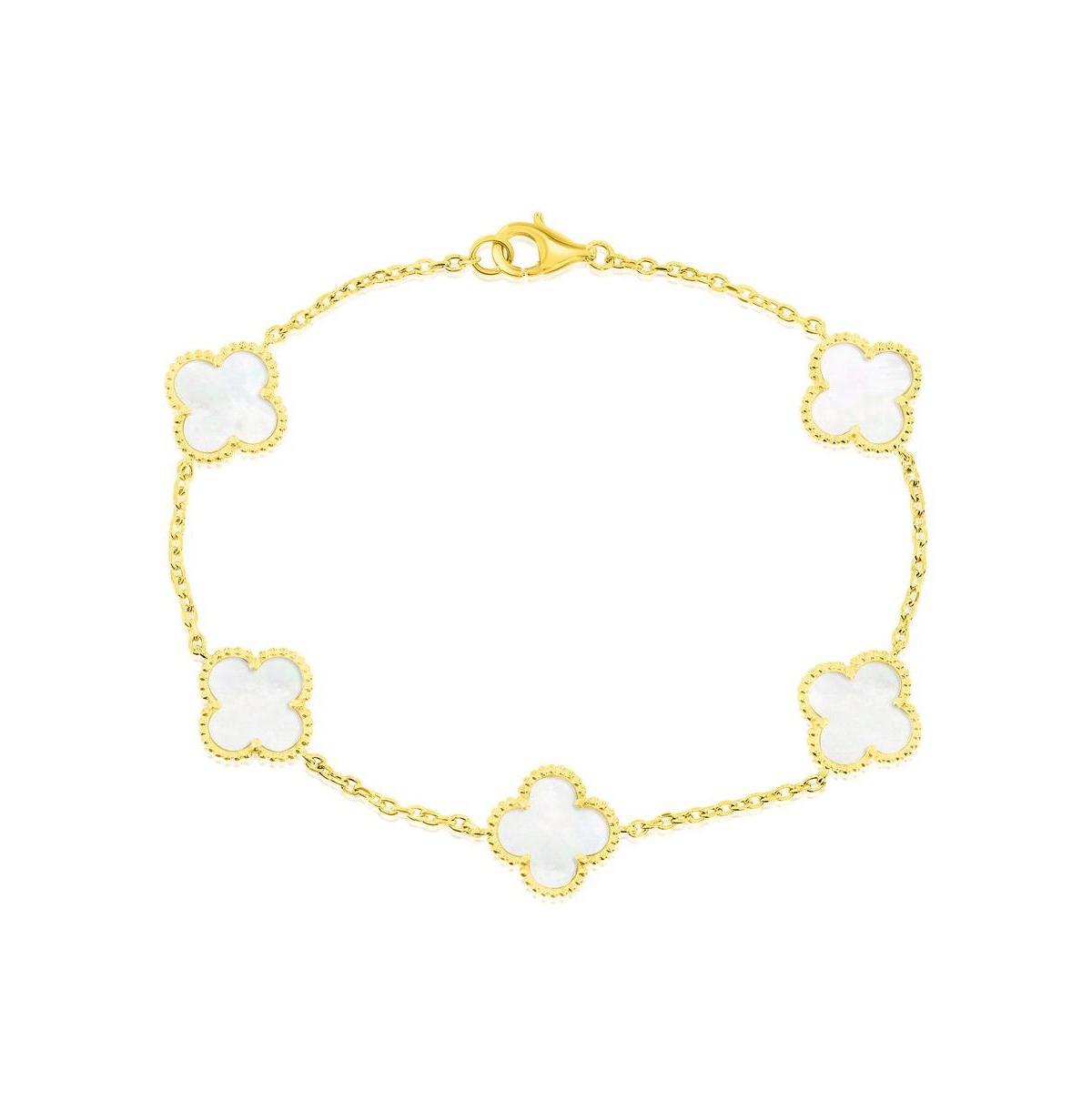 Click here for Simona Sterling Silver  Mother of Pearl Clover  Be... prices