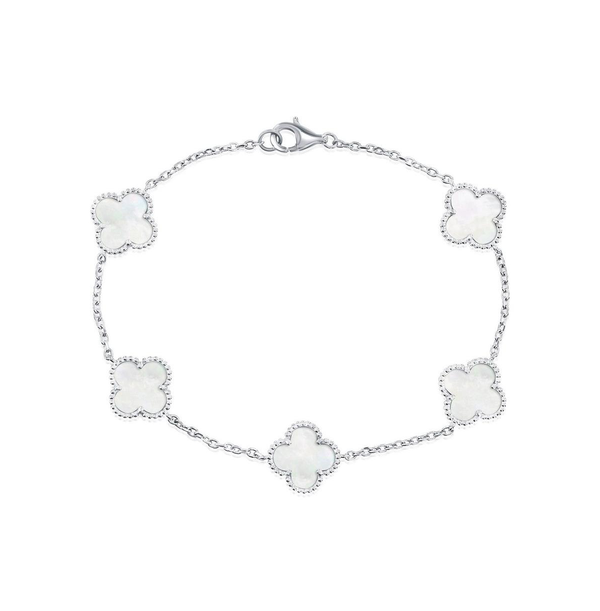 Click here for Simona Sterling Silver  Mother of Pearl Clover  Be... prices