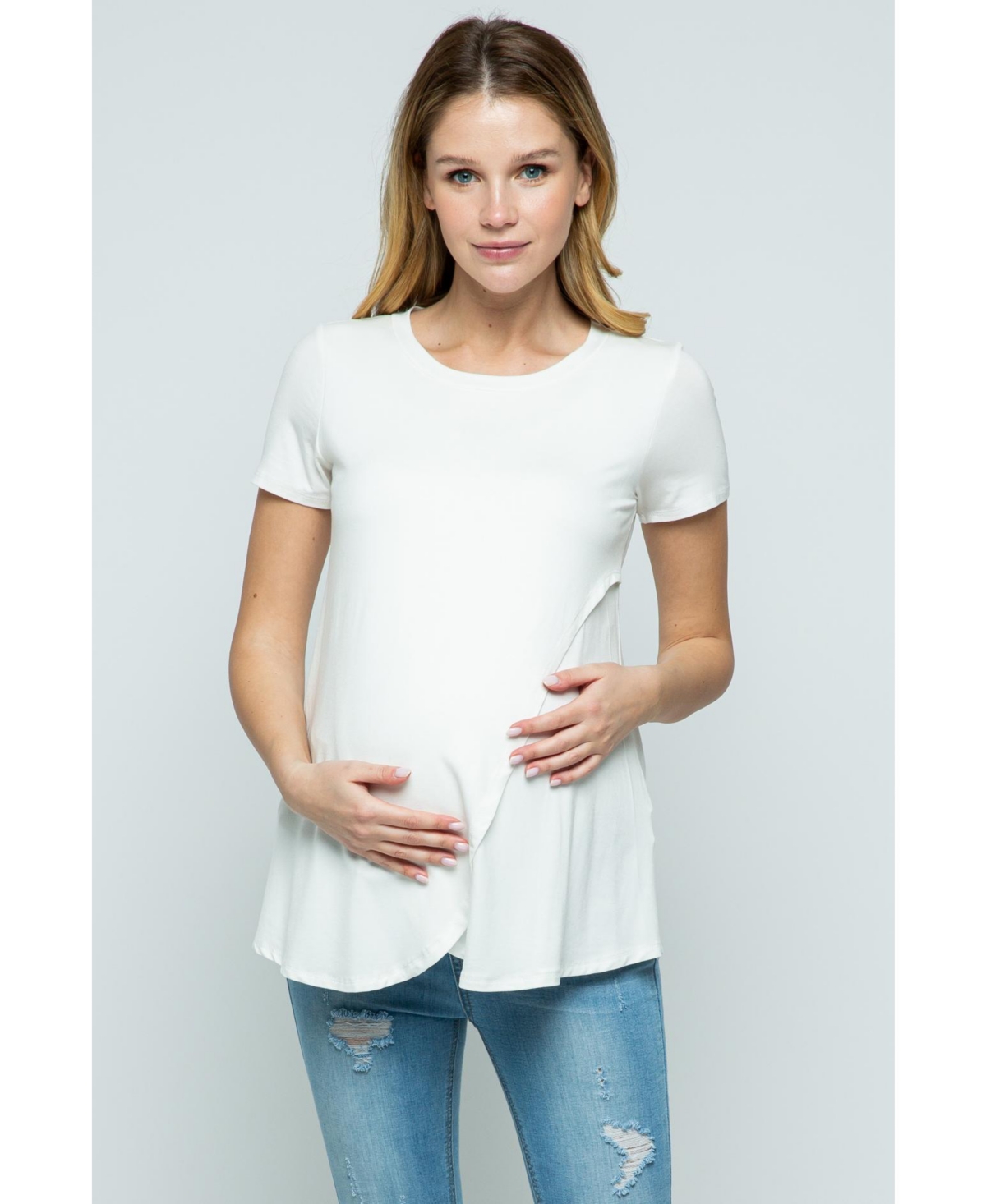 Click here for Hello Miz Maternity Short Sleeve Layered Wrap Nurs... prices