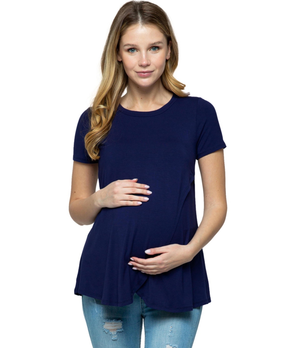 Click here for Hello Miz Maternity Short Sleeve Layered Wrap Nurs... prices