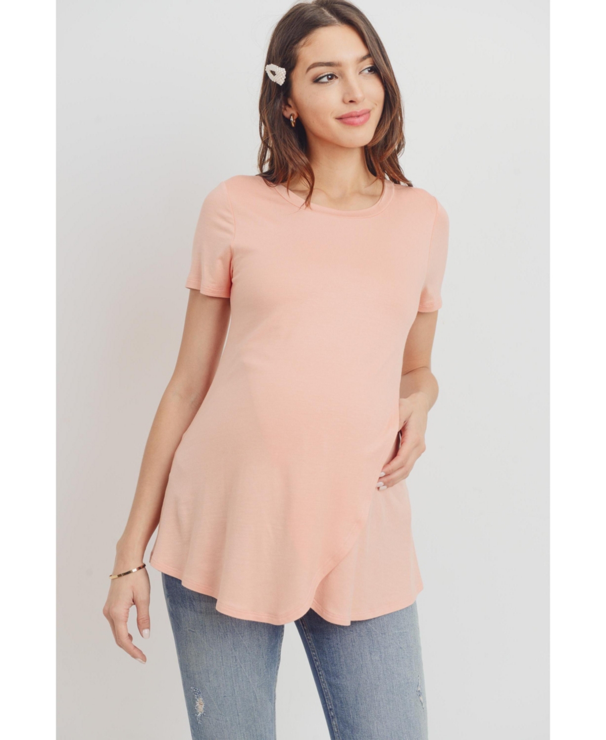 Click here for Hello Miz Maternity Short Sleeve Layered Wrap Nurs... prices