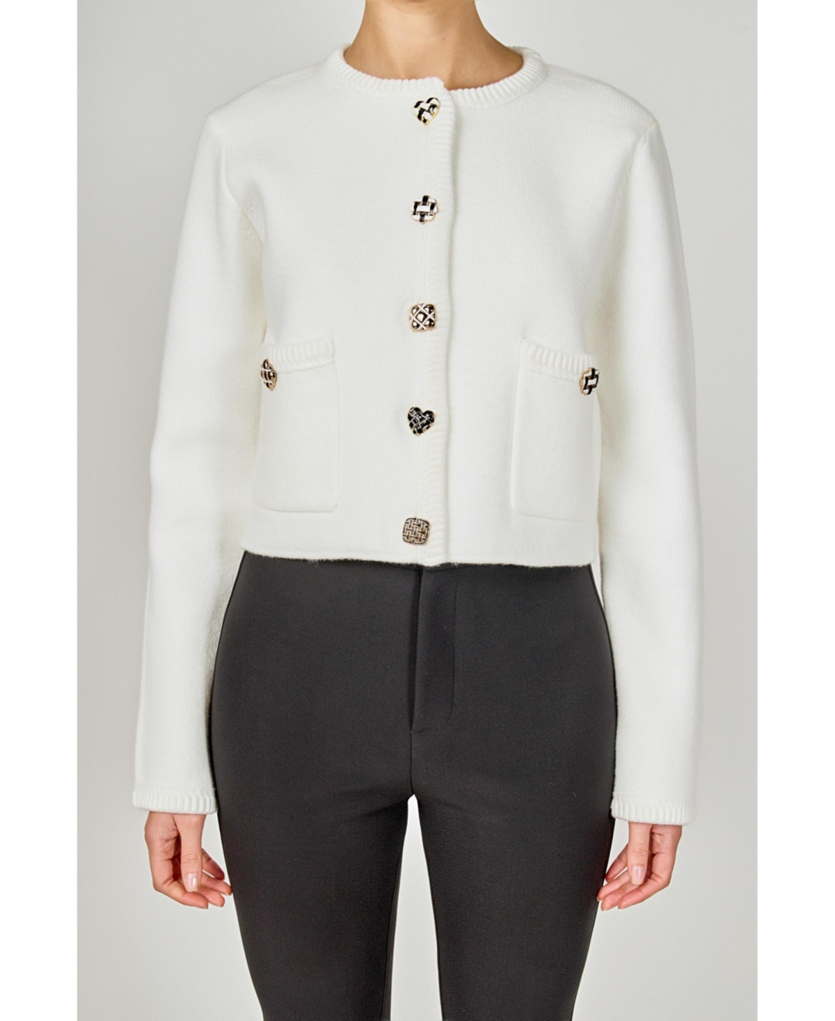 Click here for endless rose Womens Button Up Cardigan - Ivory prices