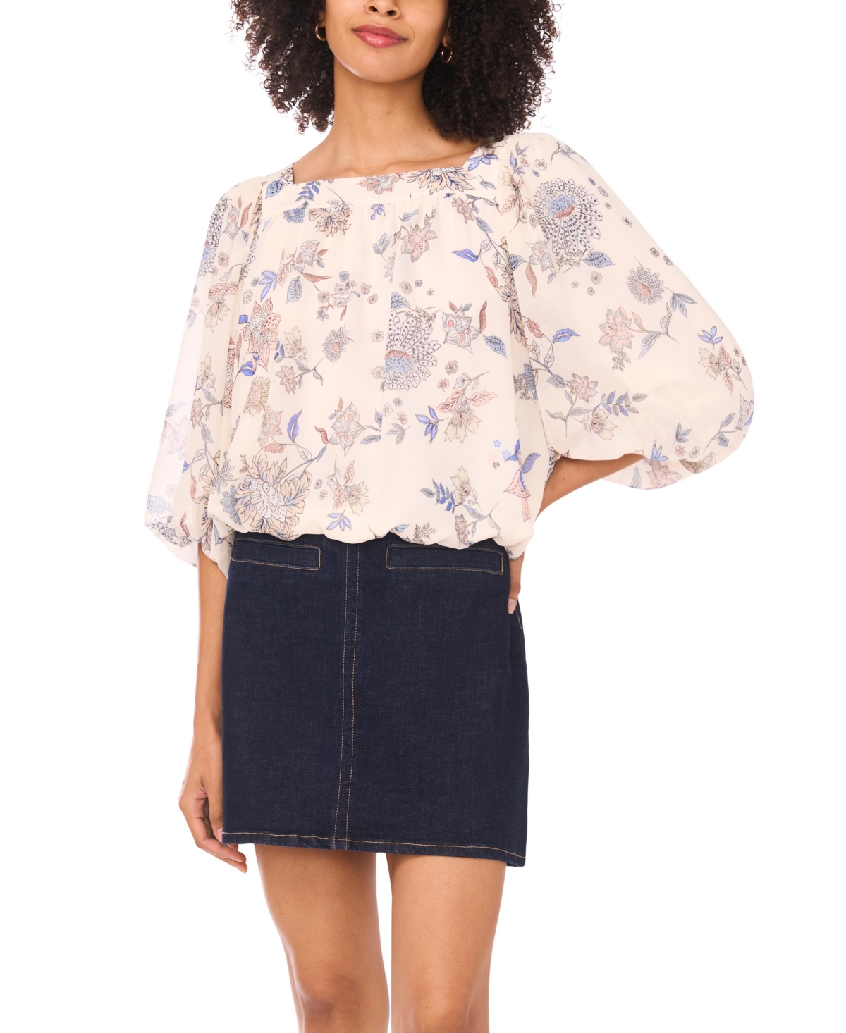 Click here for Vince Camuto Womens Square Neck Bubble Blouse - Va... prices