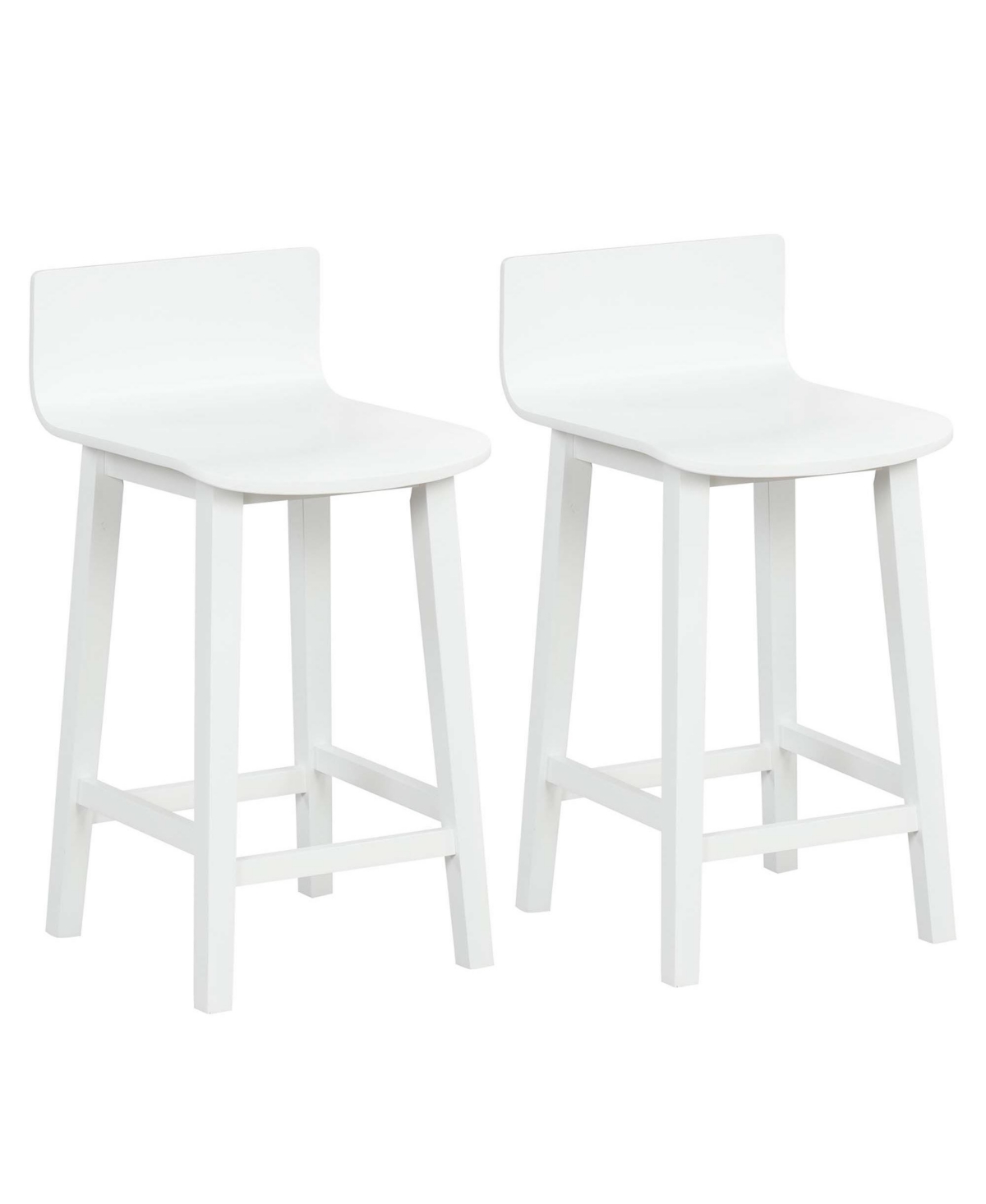 Click here for 24.5 Wood Bar Stools Set of 2 with Solid Back & Se... prices