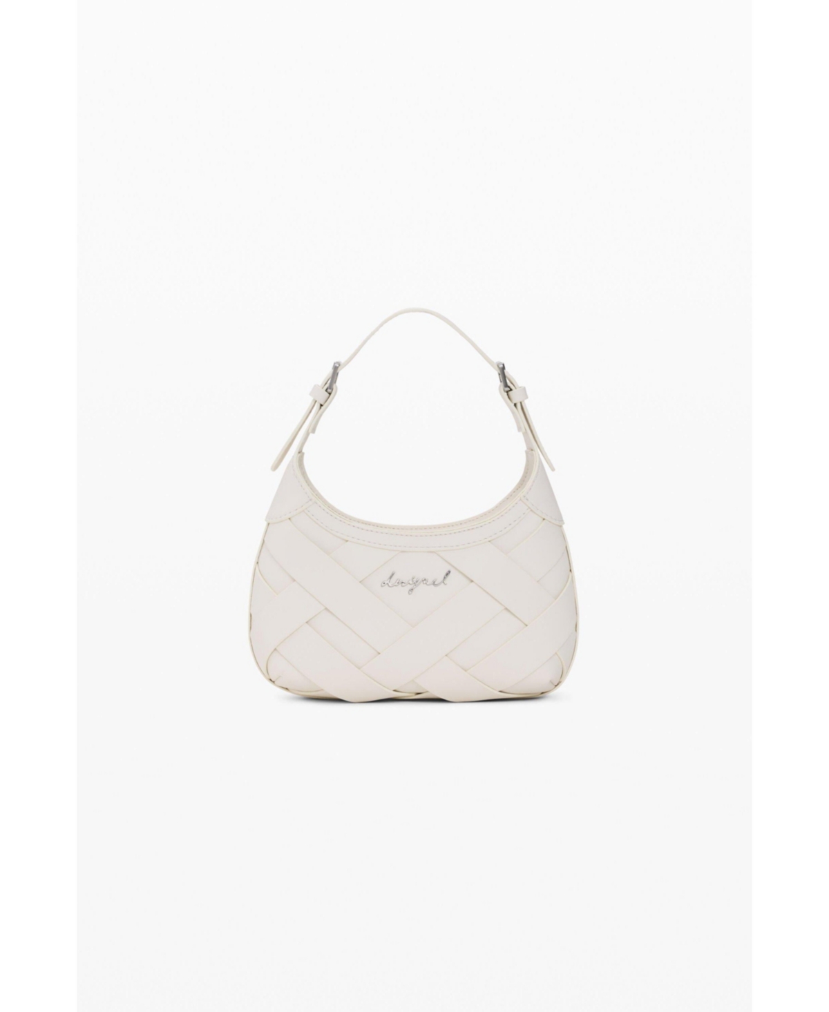 Click here for Desigual Womens Small braided bag logo - Off white prices