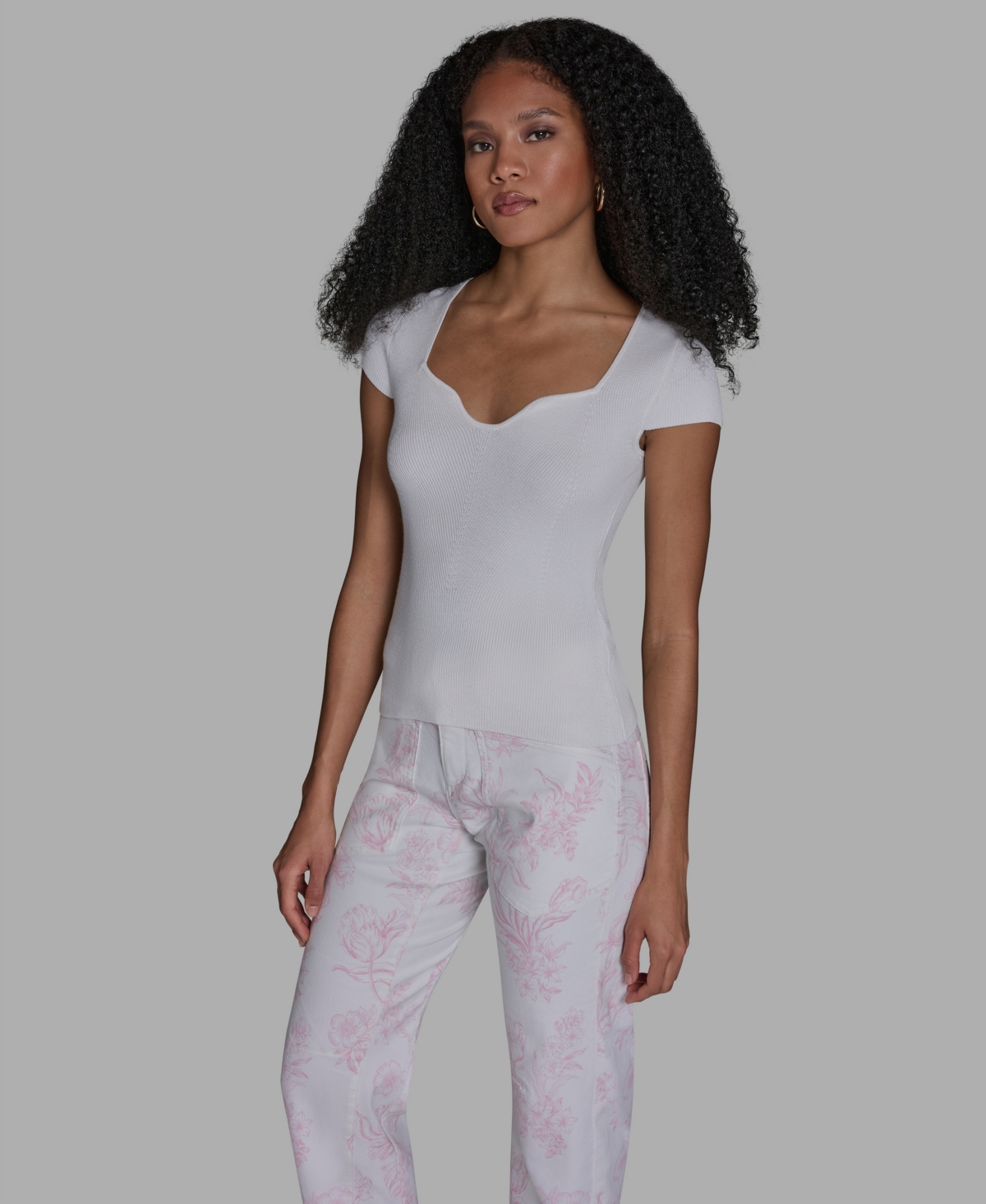 Click here for Bcbg Womens Sweetheart Neck Slim Fit Top - Whisper... prices