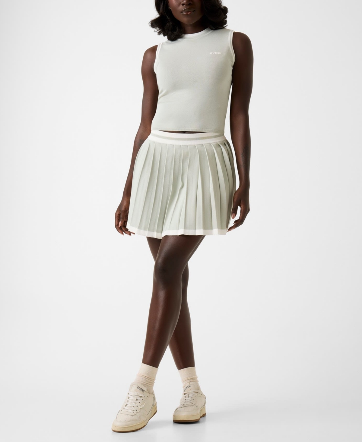 Click here for Guess Juniors Gabry Pleated Sweater Mini Skirt - G... prices