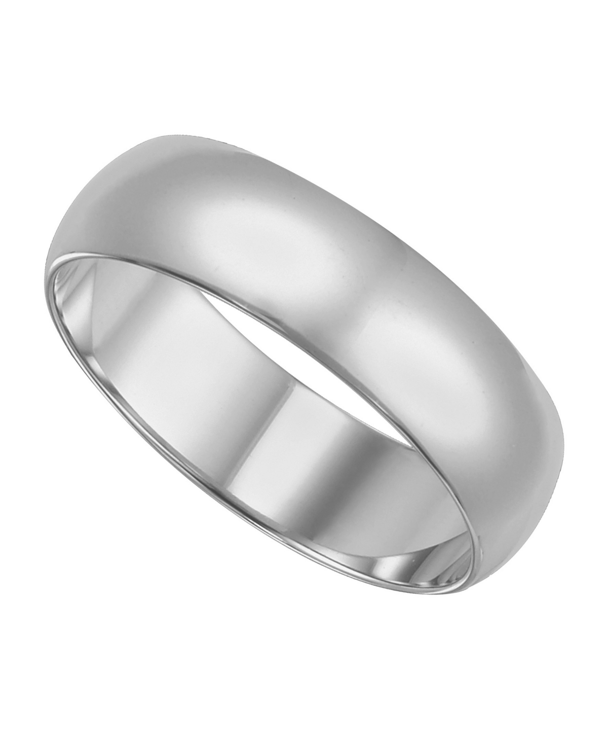 Click here for Macys 6mm Low Dome Wedding Band Ring in 10k White... prices