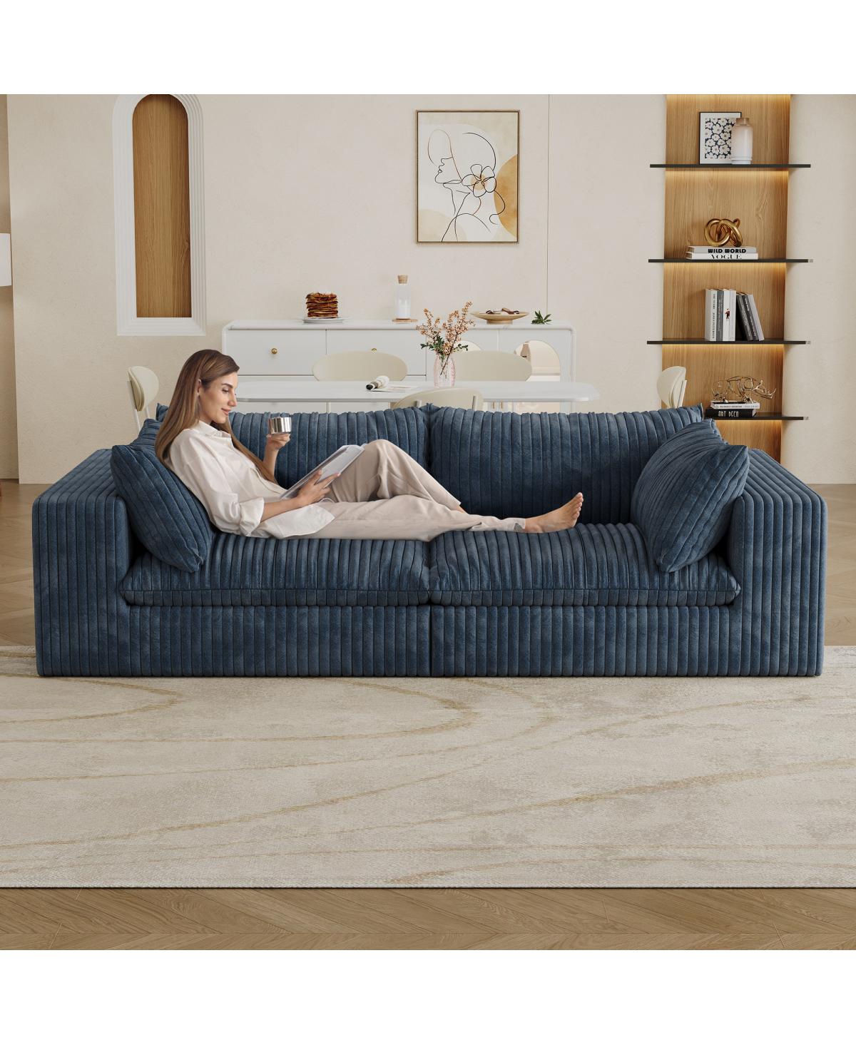 Click here for Streamdale Furniture Corduroy Cloud Sofa with Remo... prices