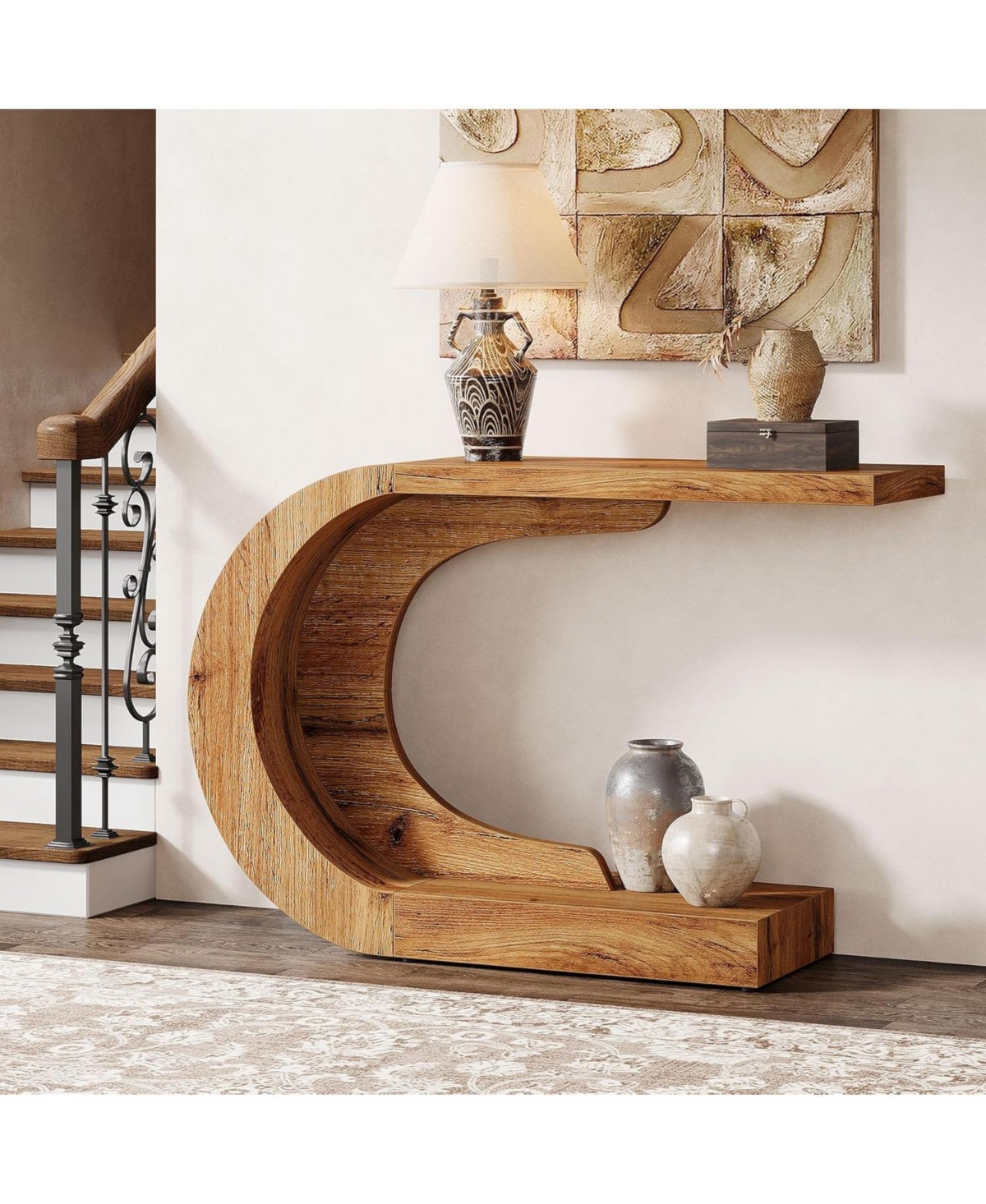 Click here for Tribesigns 43.3 C-Shaped Console Table  Mid-Centur... prices