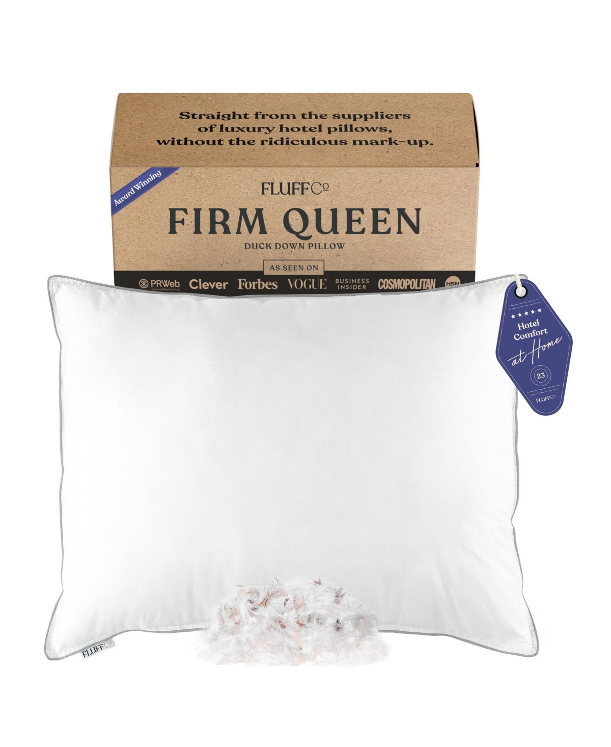 Click here for FluffCo Down & Feather Classic Hotel Pillow - Stan... prices