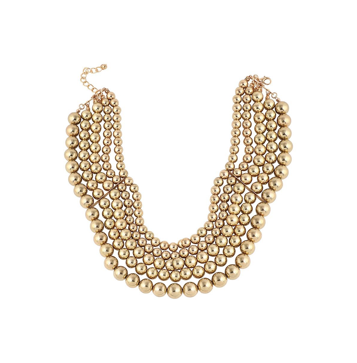 Click here for Sohi Womens Gold Metallic Beaded Cluster Necklace... prices