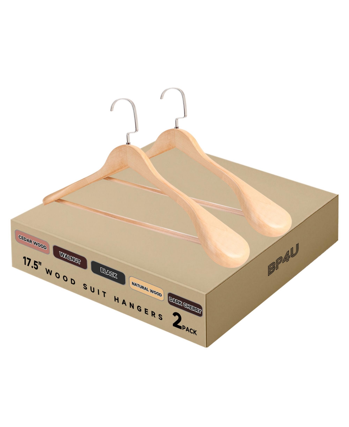 Click here for BP4U Wooden Suit Hangers with Pants Bar for Mens C... prices