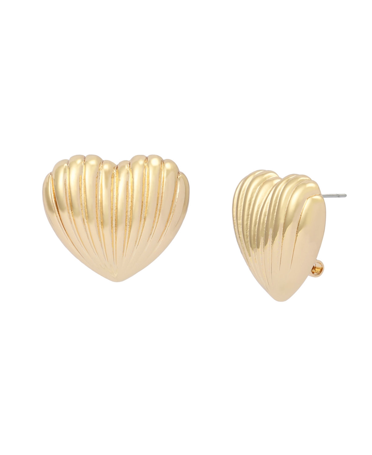 Click here for Steve Madden Gold Fluted Heart Stud Earrings - Gol... prices