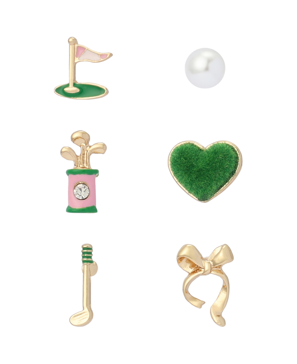 Click here for Betsey Johnson Faux Stone Golf 6-Single Stud Earri... prices