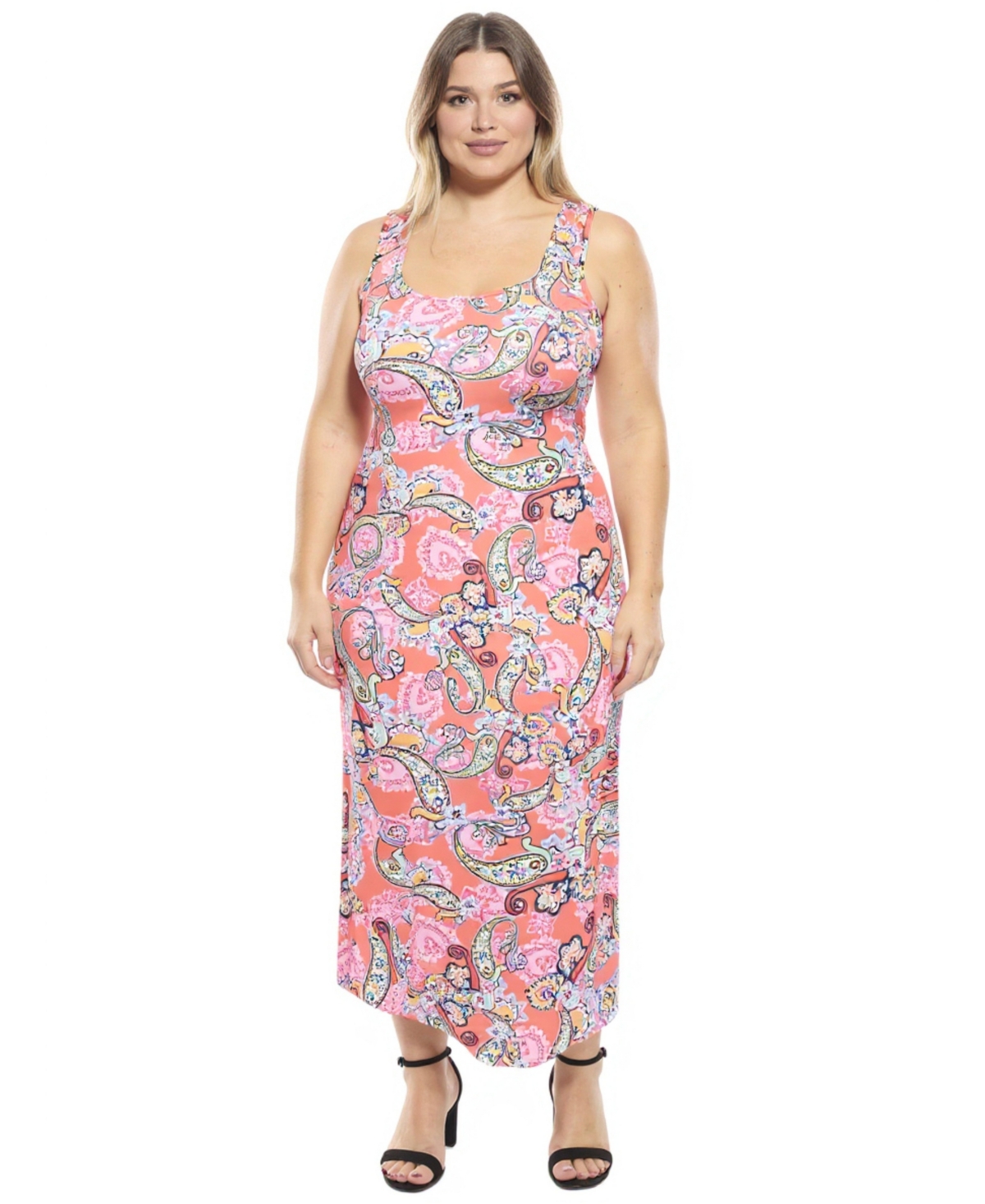 Click here for 24seven Comfort Apparel Plus Size Paisley Racerbac... prices